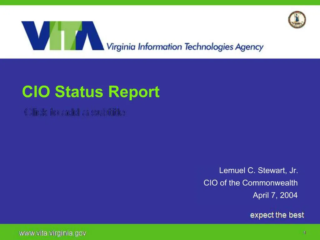 PPT - CIO Status Report PowerPoint Presentation, free download - ID:706177