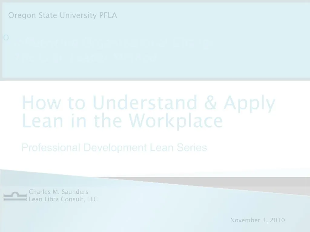 PPT - How to Understand Apply Lean in the Workplace Professional ...