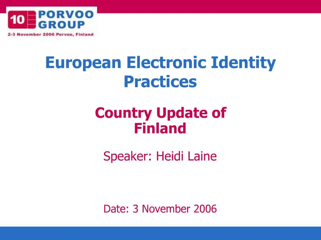 PPT - European Electronic Identity Practices PowerPoint Presentation ...
