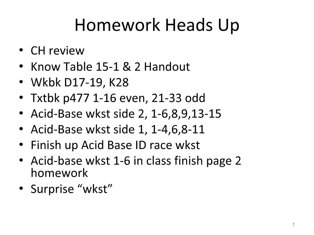PPT - Homework Heads Up PowerPoint Presentation, free download - ID:708840