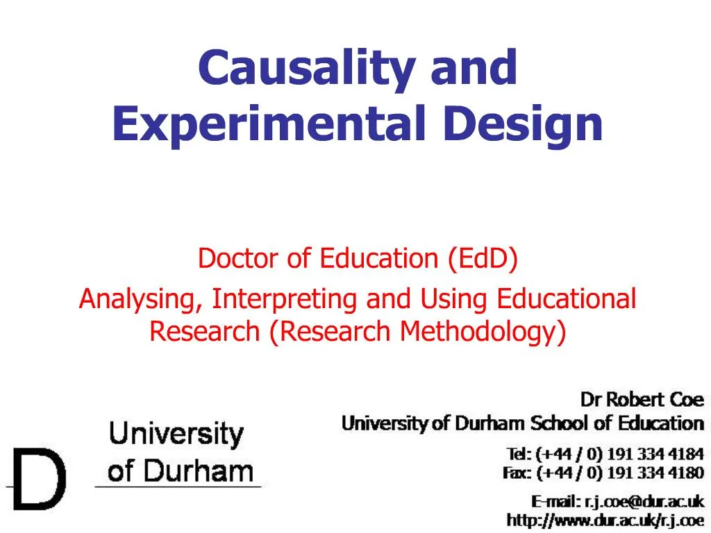PPT - Causality and Experimental Design PowerPoint Presentation, free ...