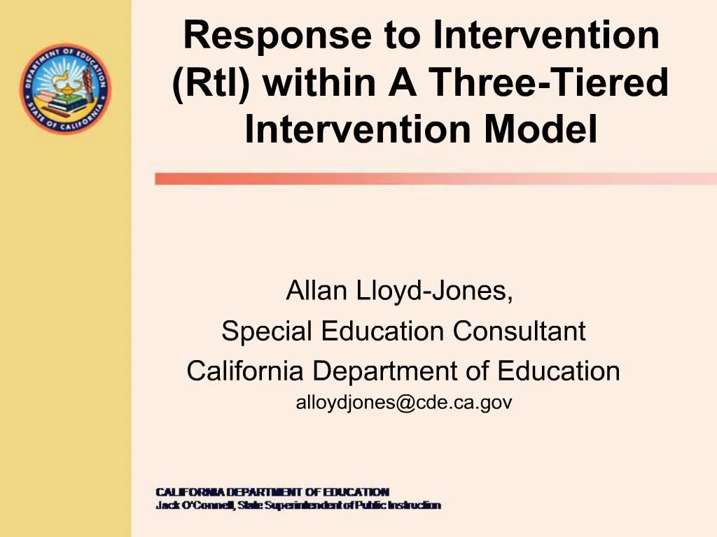 PPT - Response to Intervention RtI within A Three-Tiered Intervention ...