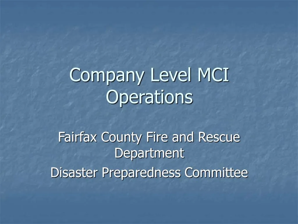 PPT - Company Level MCI Operations PowerPoint Presentation, free ...