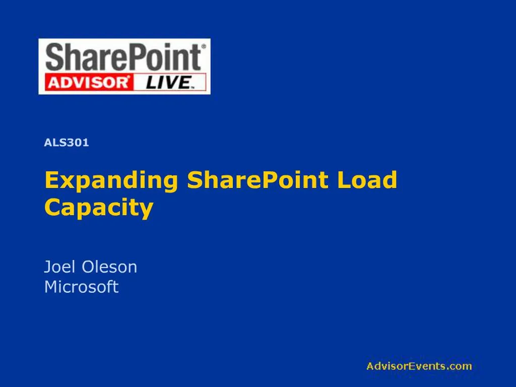 PPT - Expanding SharePoint Load Capacity PowerPoint Presentation, free ...