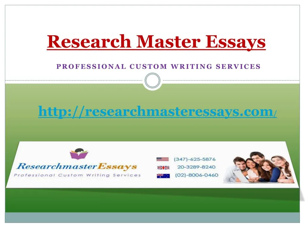 PPT - Top 4 writing services offered by Research Master Essays ...