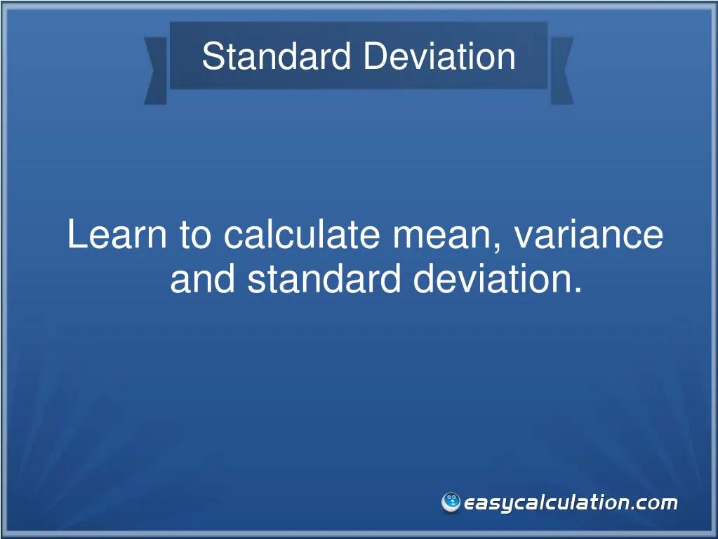 PPT - Calculate Standard Deviation PowerPoint Presentation, free ...