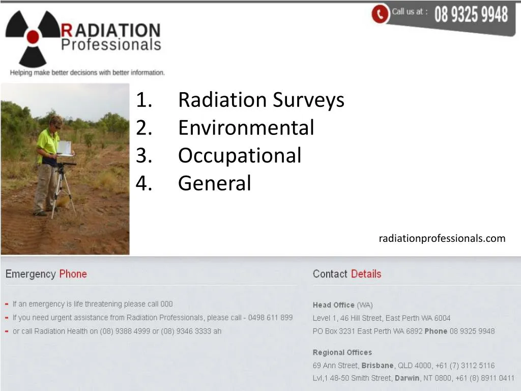 PPT - Radiation Surveys - Environmental, Occupational, General ...