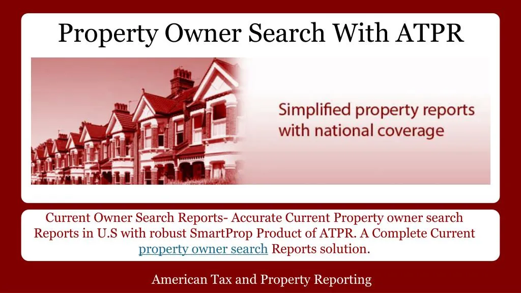 PPT - Property Owner Search with ATPR PowerPoint Presentation, free ...
