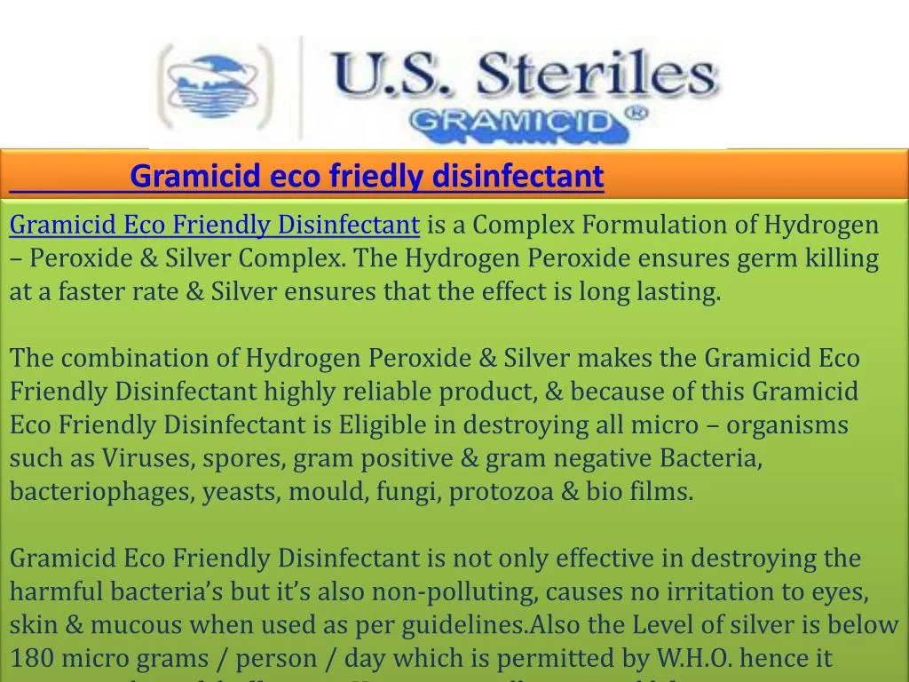 PPT - Gramicid eco friedly disinfectant PowerPoint Presentation, free ...