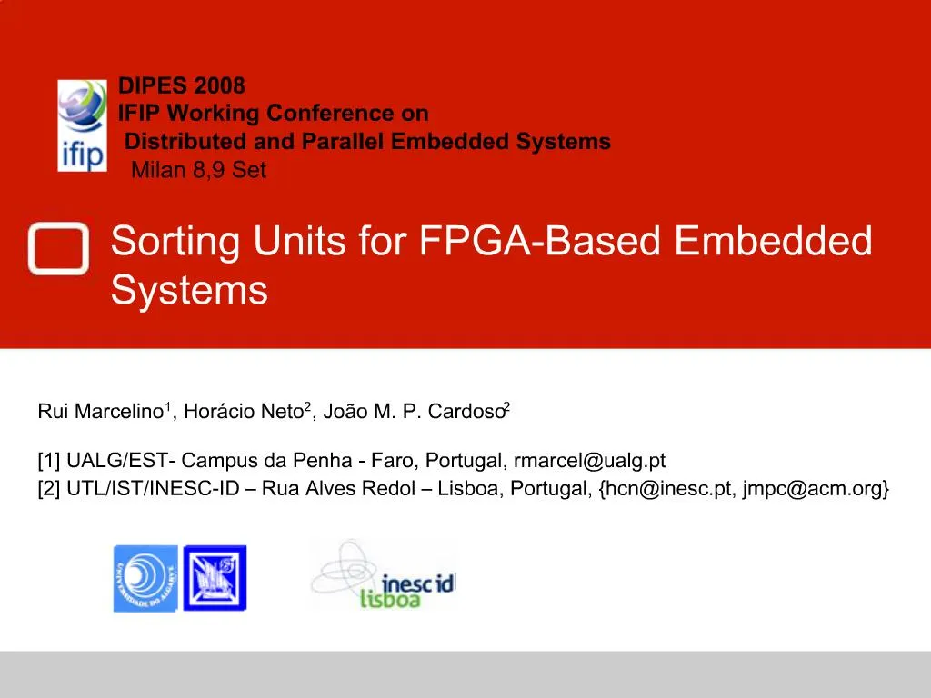 PPT - Sorting Units for FPGA-Based Embedded Systems PowerPoint ...