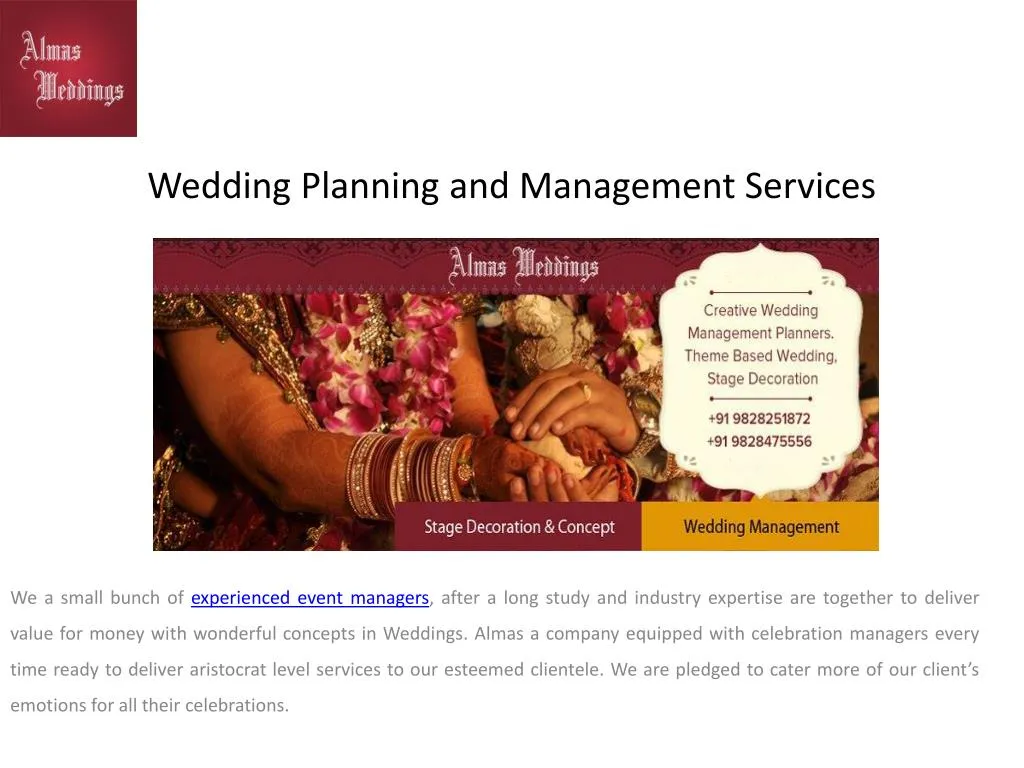 PPT - Wedding Planning and Management Services PowerPoint Presentation ...