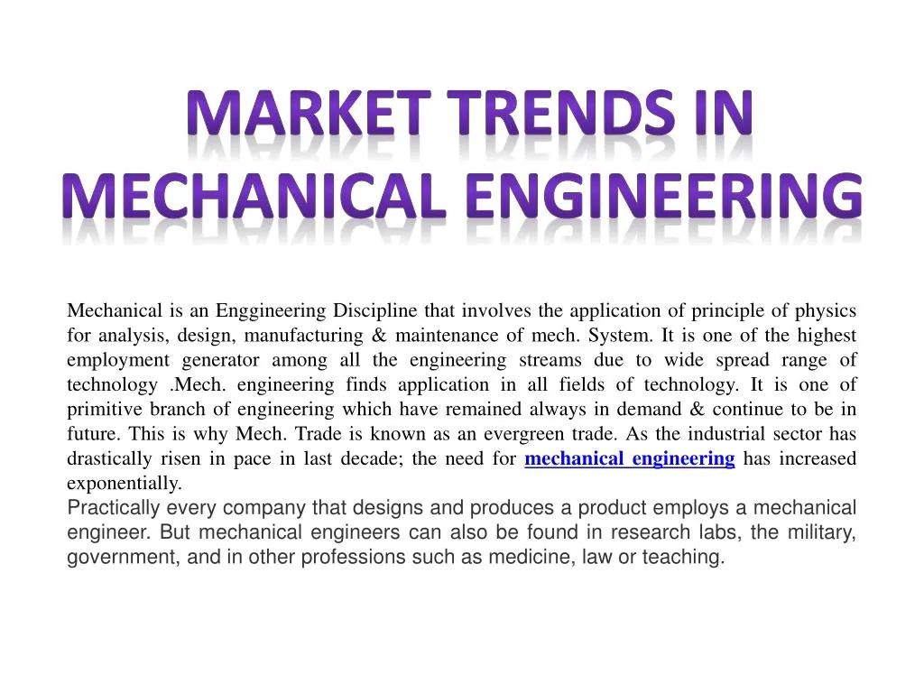 PPT - Market Trends In Mechanical Engineering PowerPoint Presentation ...