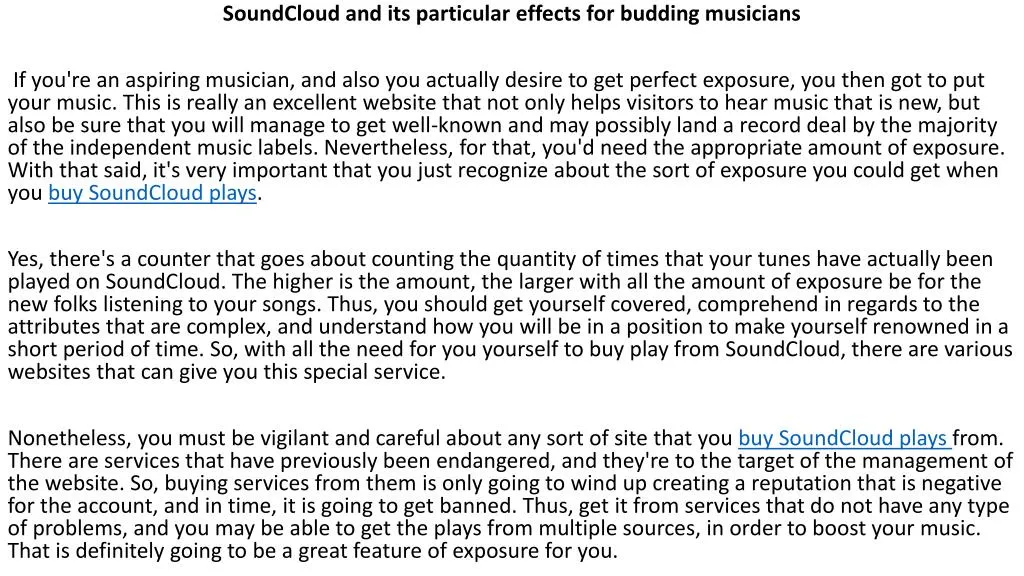 PPT - buy soundcloud plays PowerPoint Presentation, free download - ID ...