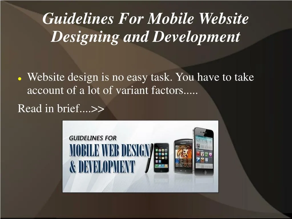 PPT - Guidelines For Mobile Website Designing And Development ...