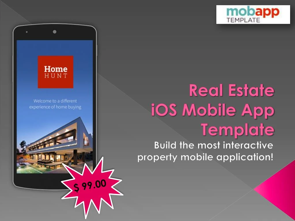 PPT - Real Estate iOS Mobile App Template - Only at $99 PowerPoint ...