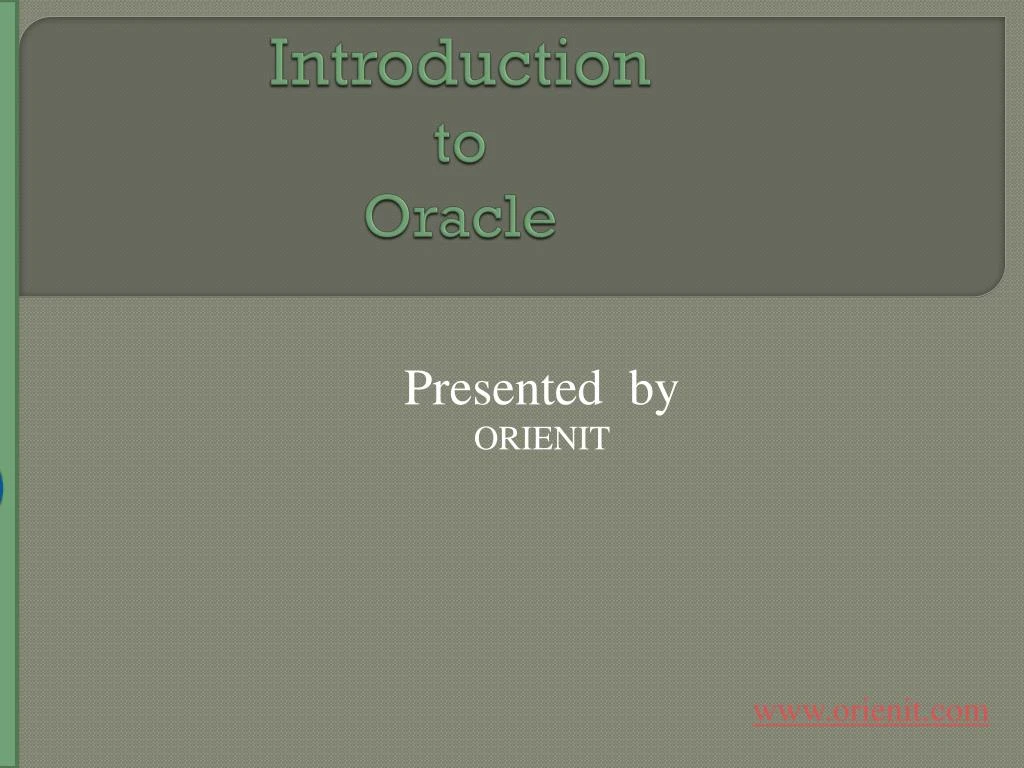 PPT - Oracle Training in Hyderabad PowerPoint Presentation, free ...