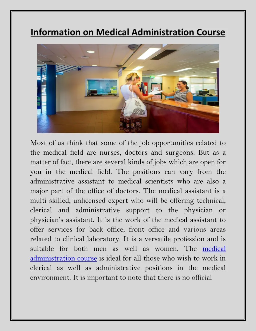 PPT - Information on Medical Administration Course PowerPoint ...