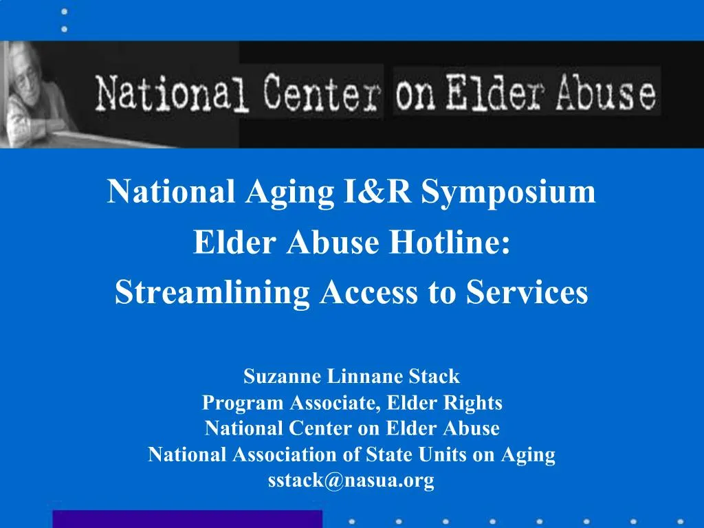 PPT - National Center on Elder Abuse PowerPoint Presentation, free ...