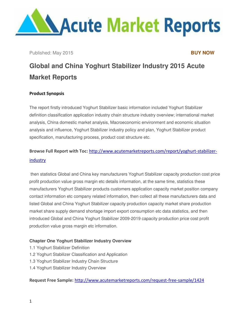 PPT - Global and China Yoghurt Stabilizer Industry 2015 Acute Market ...