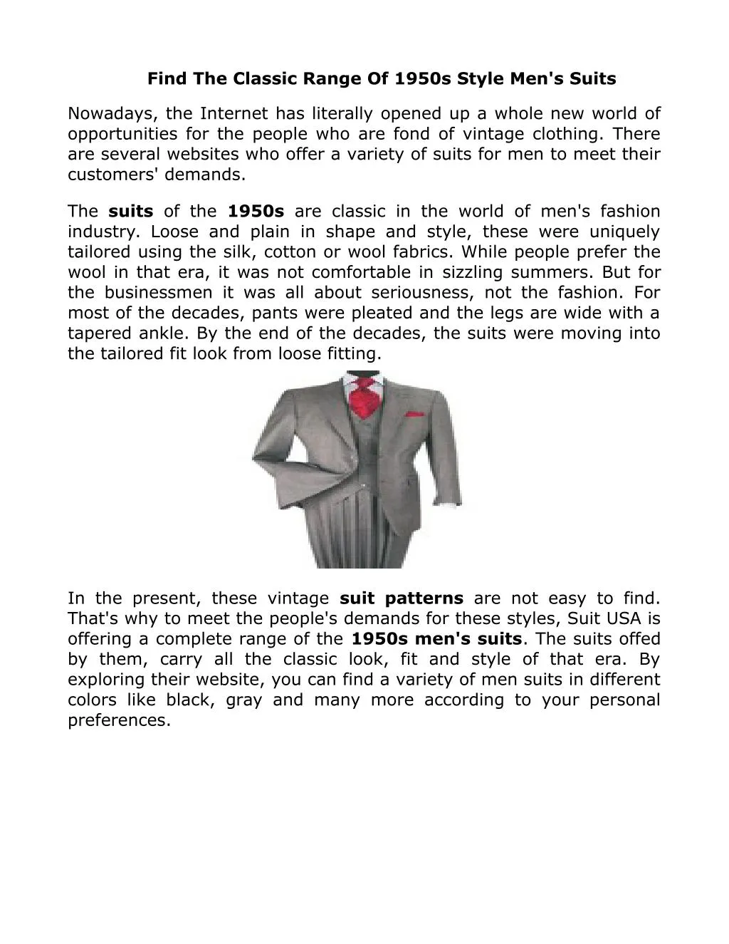 PPT - 1950 Style Mens Suits PowerPoint Presentation, free download - ID ...