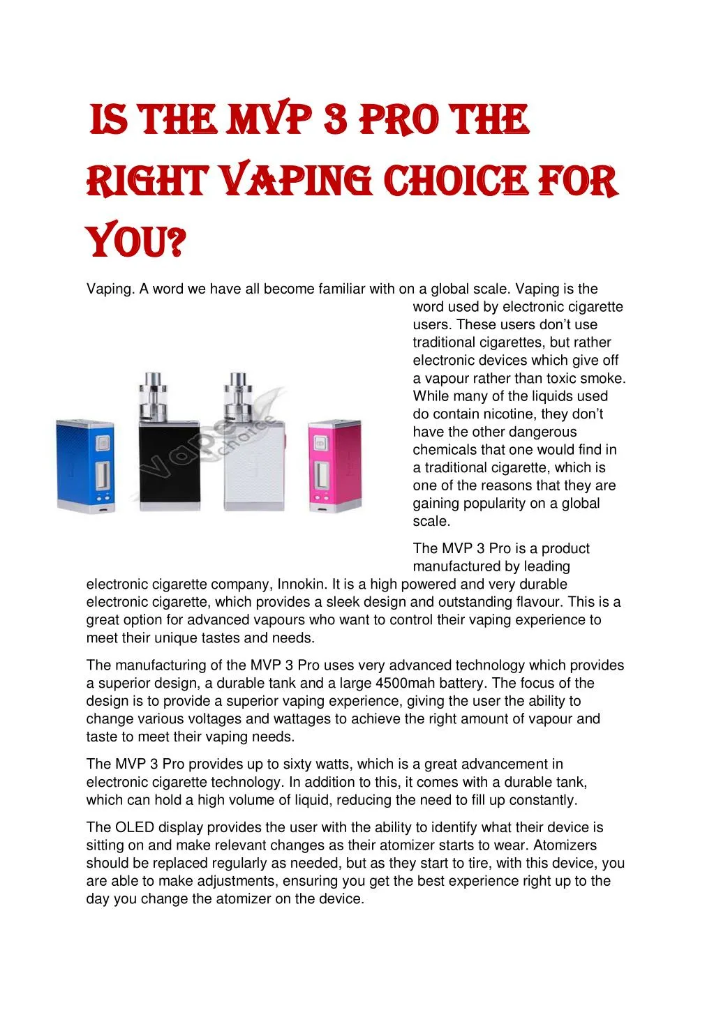 PPT - Is the MVP 3 Pro the Right Vaping Choice for You? PowerPoint ...