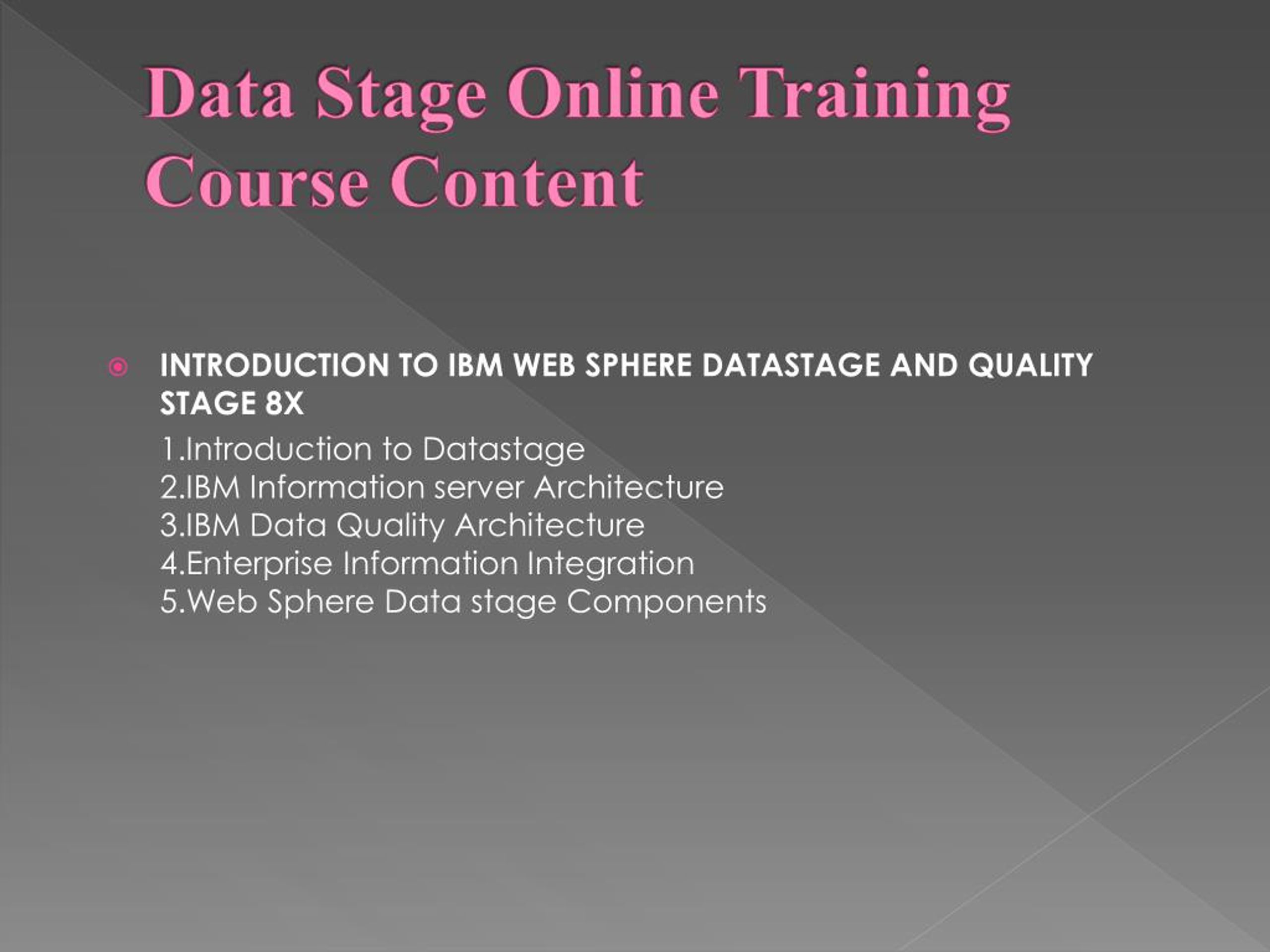 PPT - data stage Online Training Institute in India,USA,UK,Canada ...