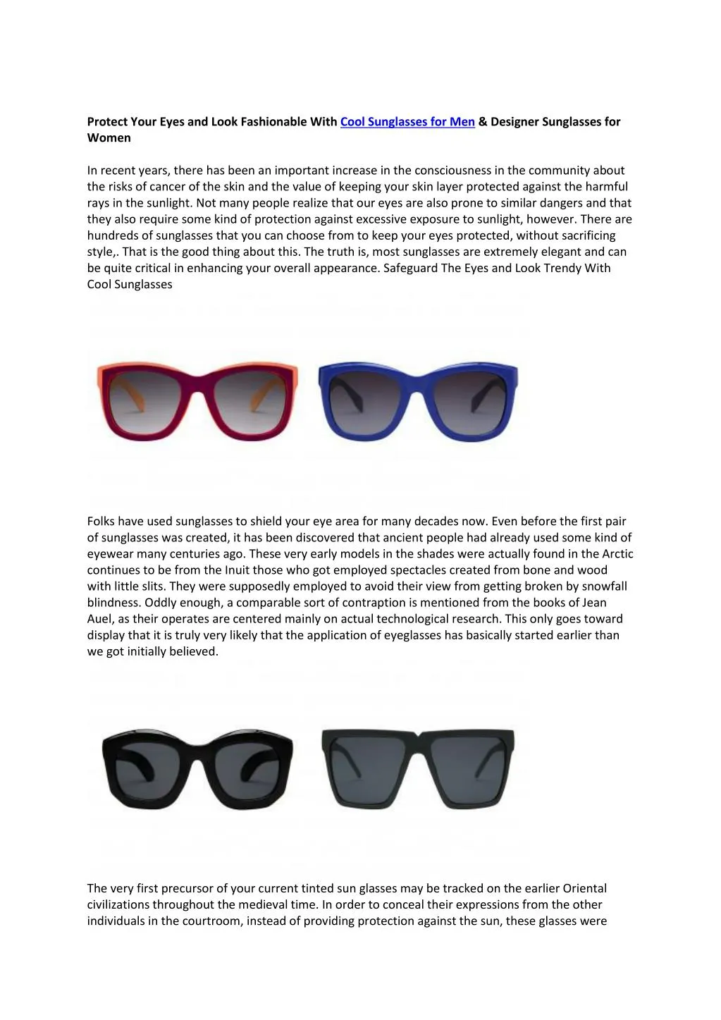 PPT - Designer Sunglasses for Women, Cool Sunglasses for Men, Funky ...
