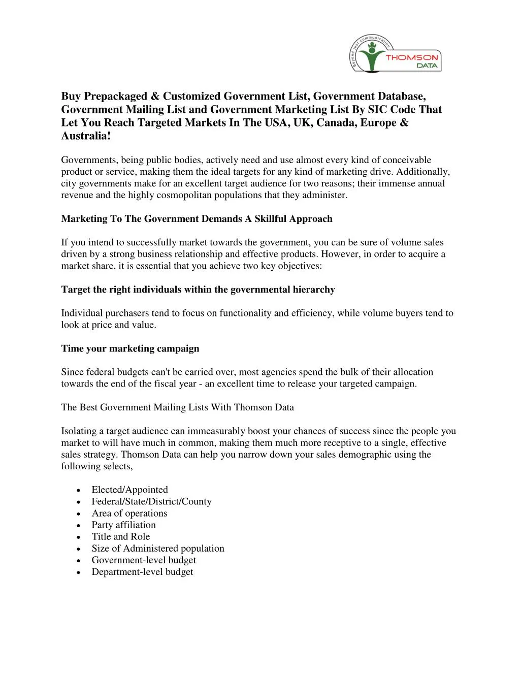 PPT - Government Mailing List - Government Database - Government Email ...