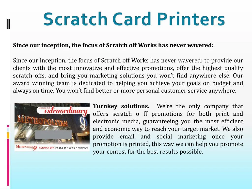 PPT - Scratch Card Printers PowerPoint Presentation, free download - ID ...