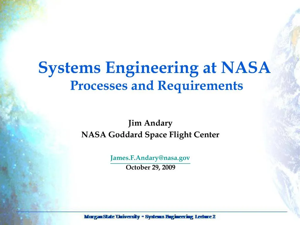 PPT - Systems Engineering at NASA Processes and Requirements PowerPoint ...