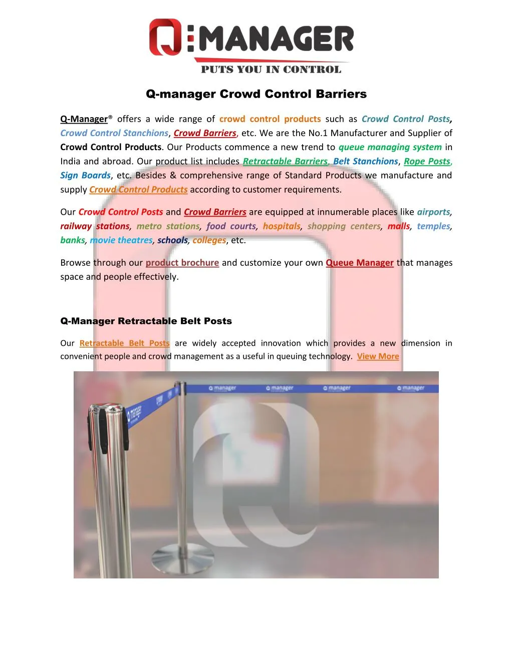 PPT - Q-Manager Crowd Control Products PowerPoint Presentation, free ...