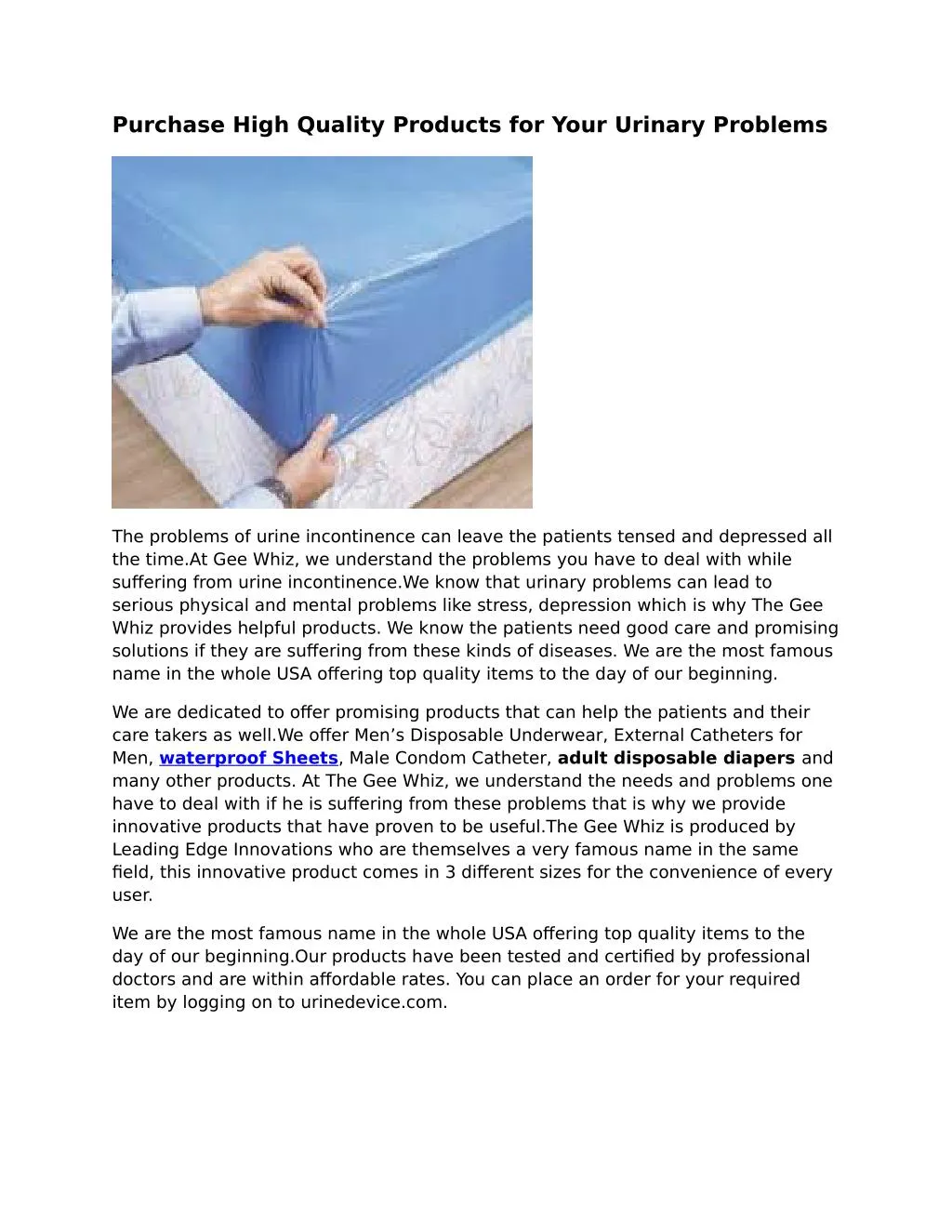 PPT - Waterproof Sheet PowerPoint Presentation, free download - ID:7222281