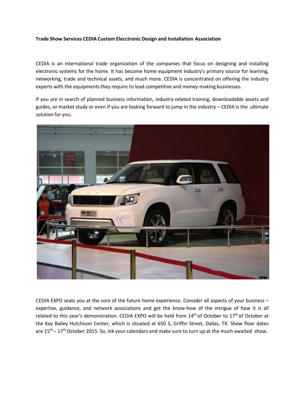 PPT - Trade Show Services CEDIA Custom Elecctronic Design and ...