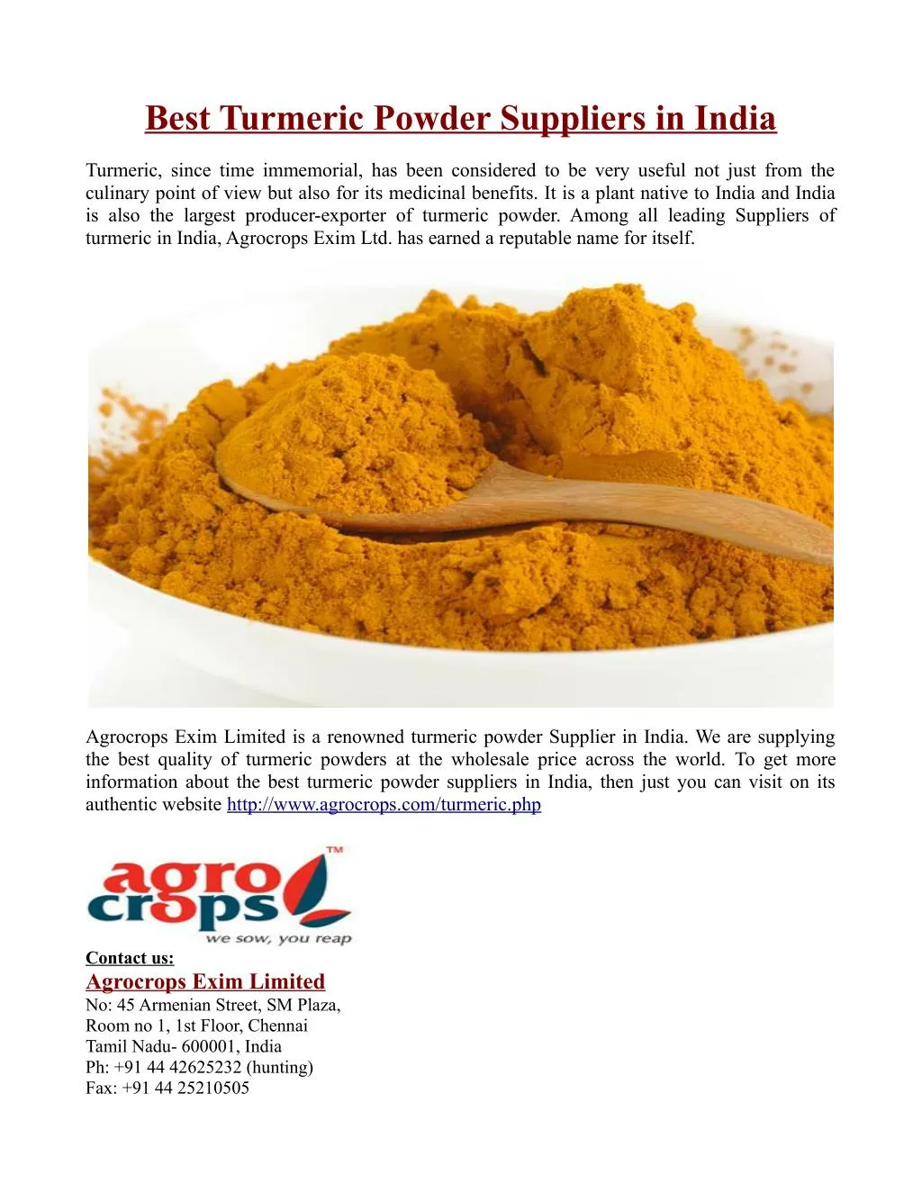 PPT - Best Turmeric Powder Suppliers in India PowerPoint Presentation ...