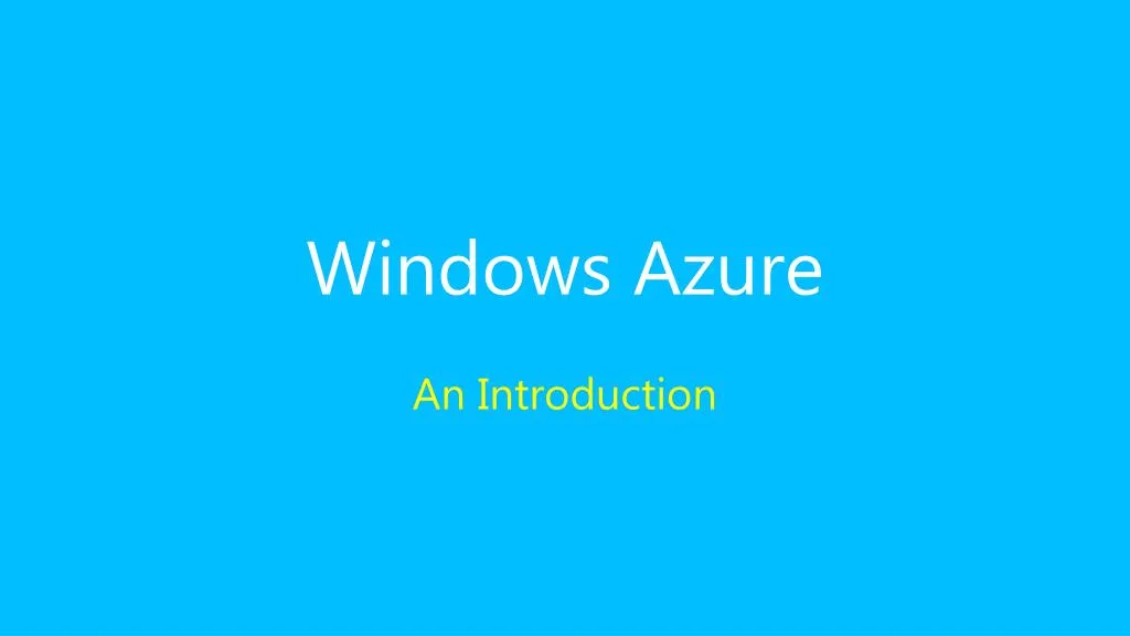 PPT - Intro. to Microsoft Azure PPT PowerPoint Presentation, free ...