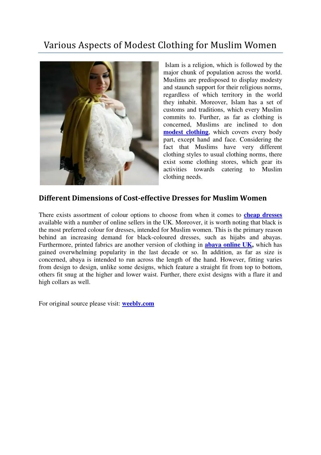PPT - Various Aspects of Modest Clothing for Muslim Women PowerPoint ...