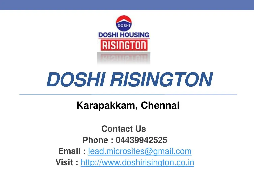PPT - Doshi Risington - 1/2/3/4 BHK Flats - Karapakkam, Chennai - Call ...