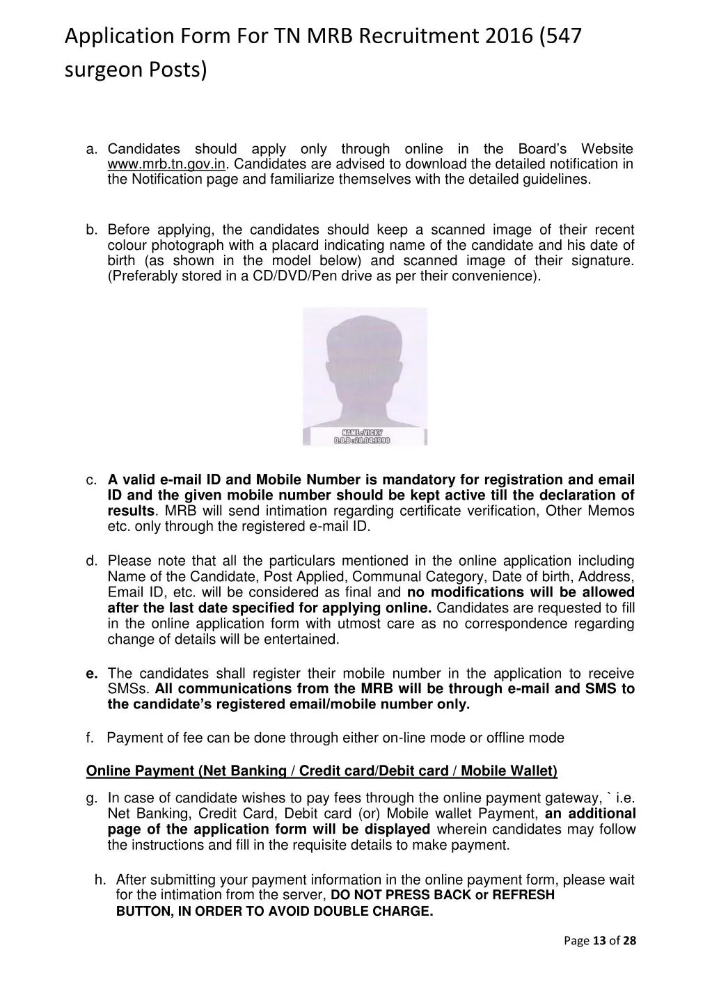 PPT - Application Form for TN MRB Recruitment 2016 (547 Surgeon Posts ...