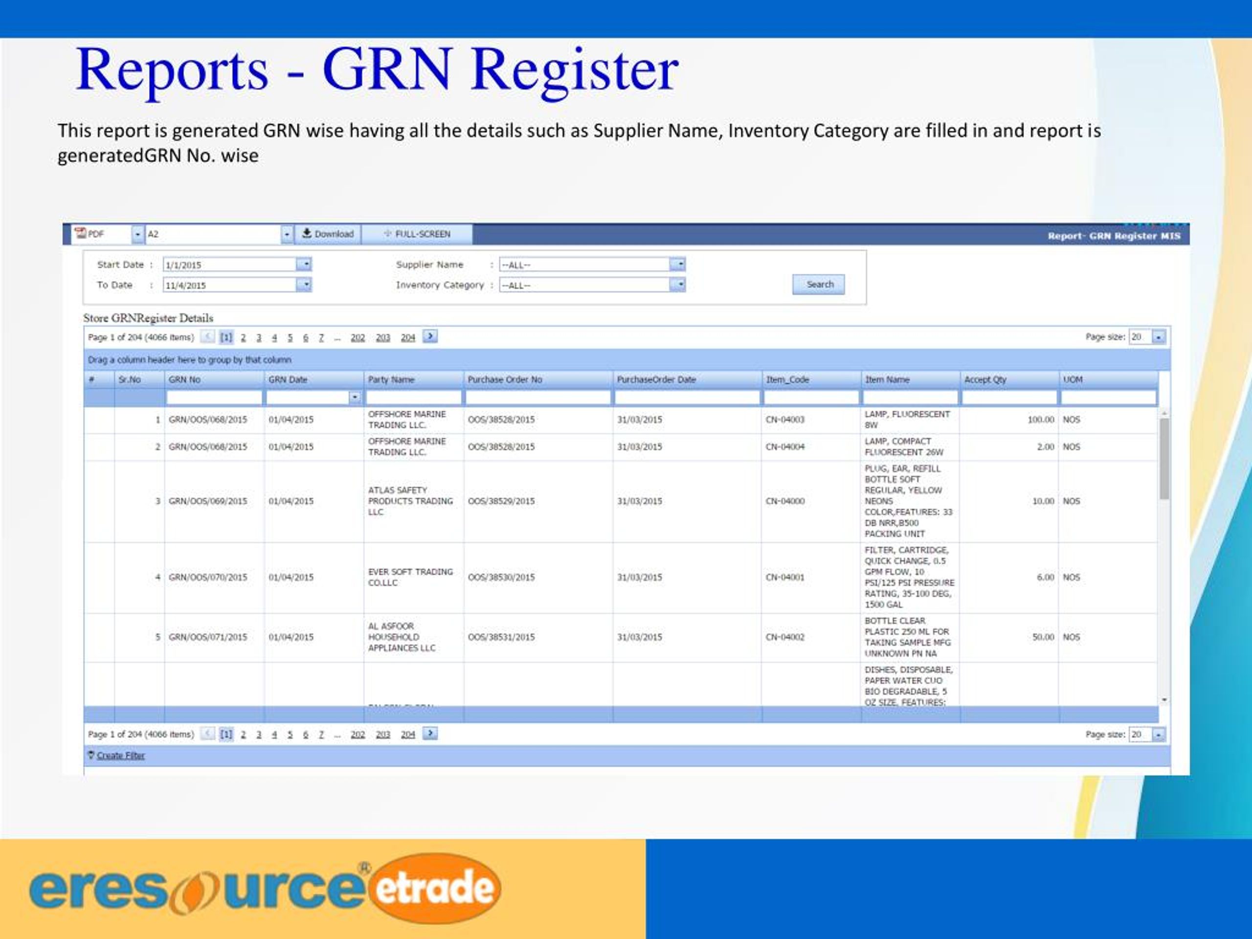 PPT - Eresource's Inventory & Material management module provides a ...