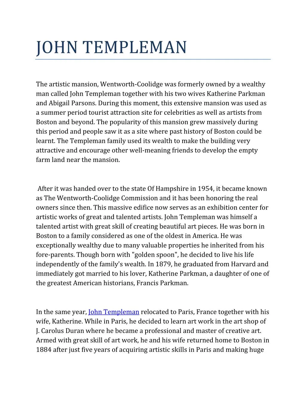 PPT - John Templeman PowerPoint Presentation, free download - ID:7240244