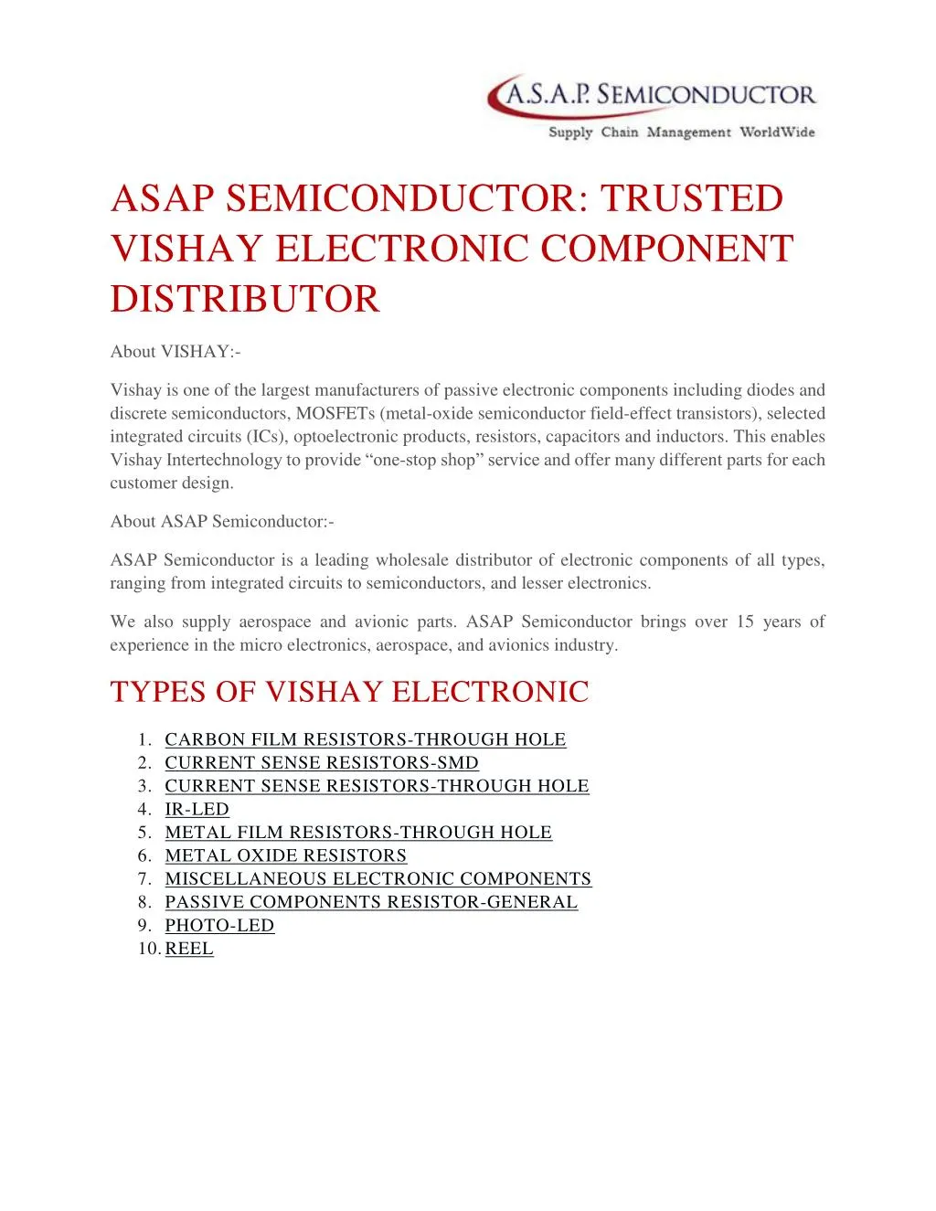 PPT - ASAP SEMICONDUCTOR: TRUSTED VISHAY ELECTRONIC COMPONENT ...