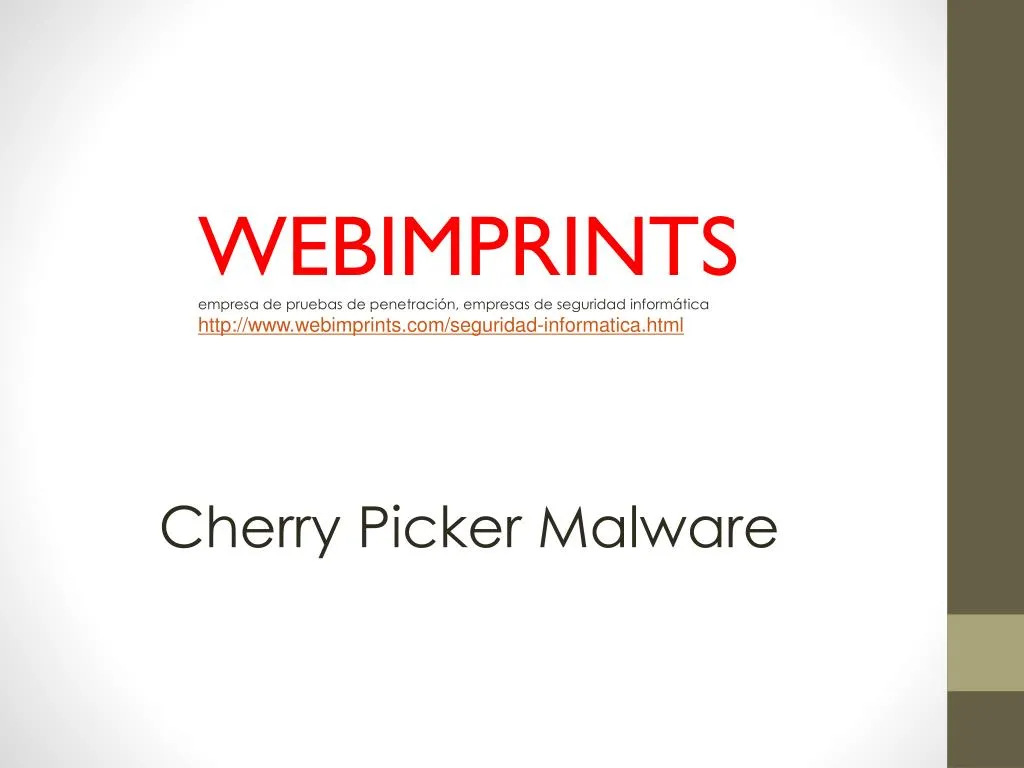 PPT - Cherry Picker Malware PowerPoint Presentation, free download - ID ...