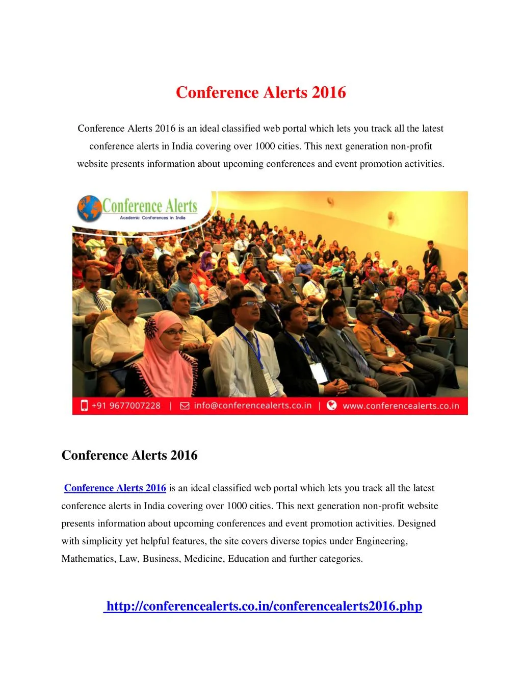 PPT - Conference Alerts 2016 PowerPoint Presentation, free download ...