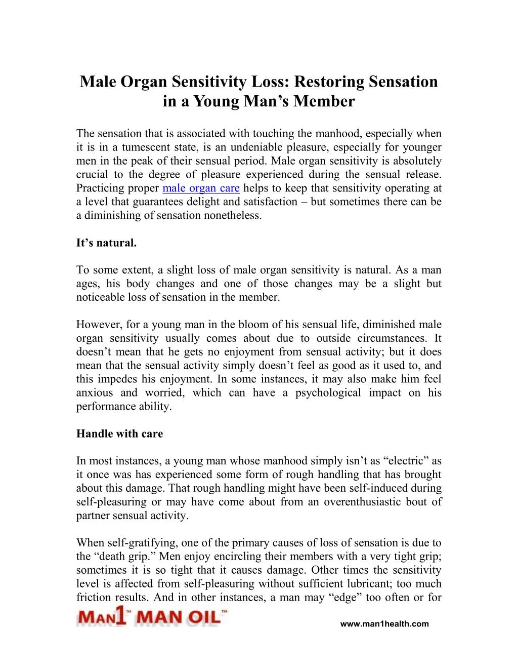 PPT - Male Organ Sensitivity Loss: Restoring Sensation in a Young Man’s ...