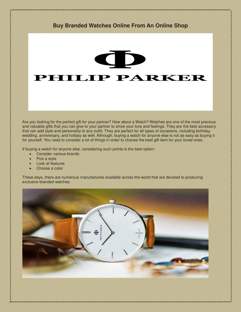 PPT - classic collection of watches - Parker Watches PowerPoint ...