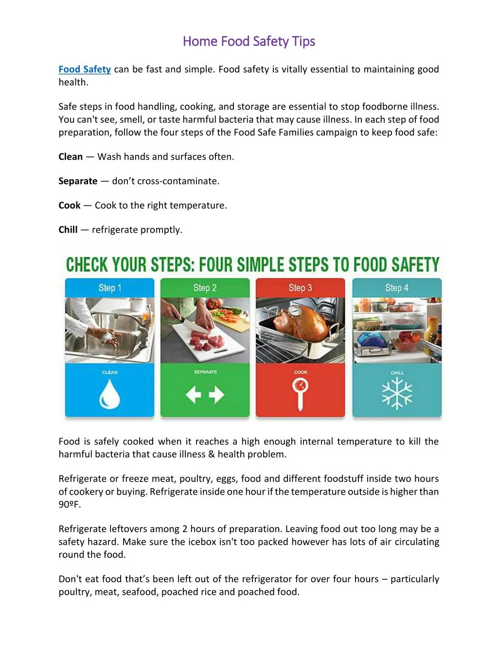 PPT - Home Food Safety Tips.pdf PowerPoint Presentation, free download ...