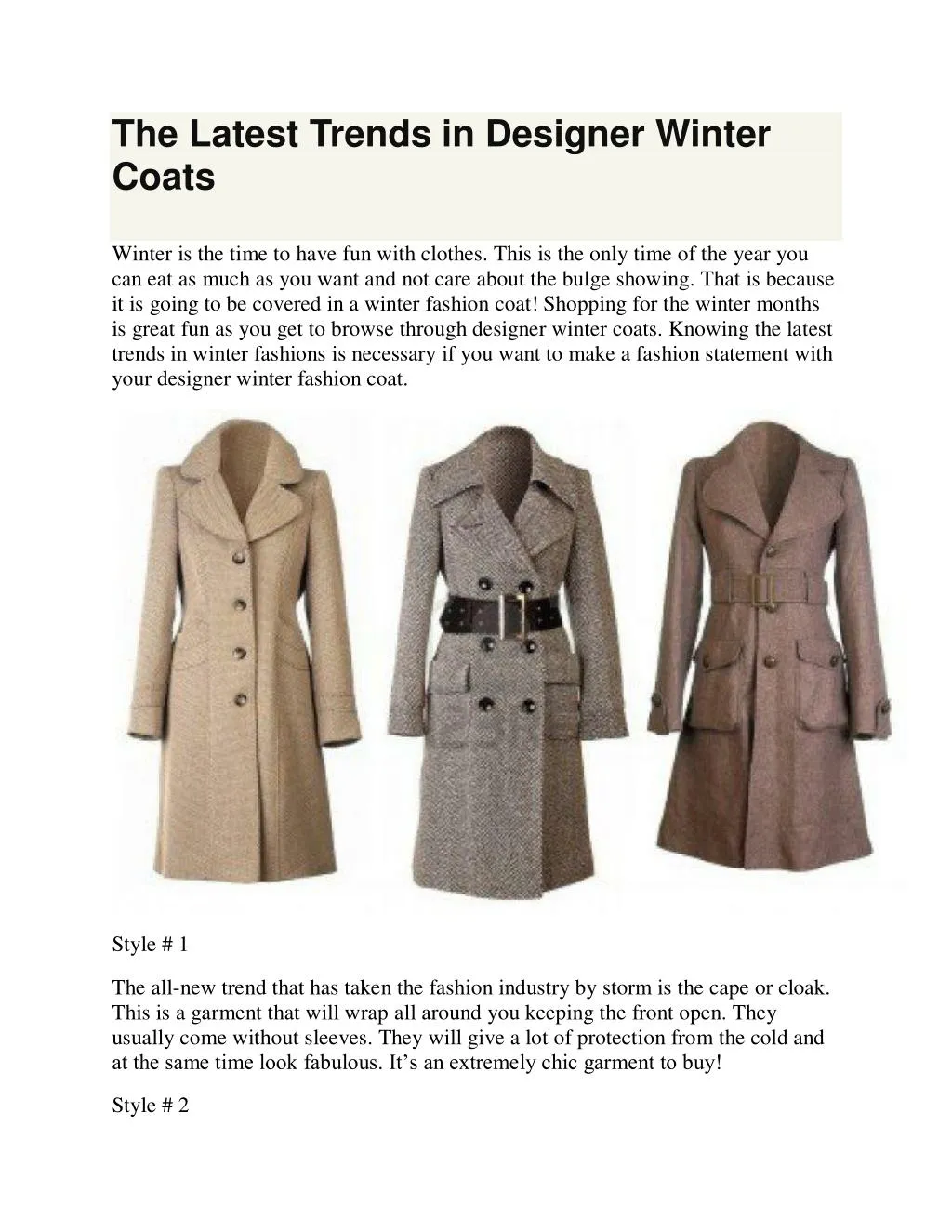PPT - The Latest Trends in Designer Winter Coats PowerPoint ...
