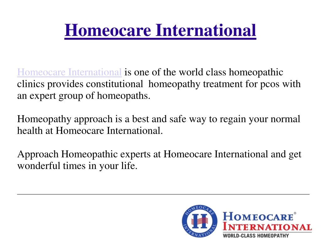 PPT - Homeopathy Treatment for PCOS | Homeocare International ...
