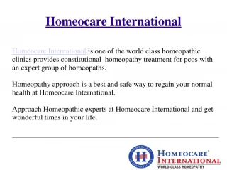 PPT - Homeopathy Treatment for PCOS | Homeocare International ...