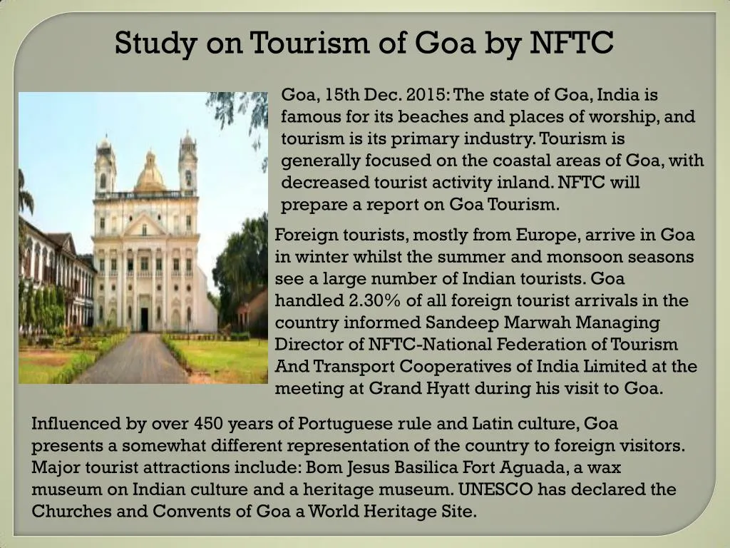 PPT - Study on Tourism of Goa by NFTC PowerPoint Presentation, free ...